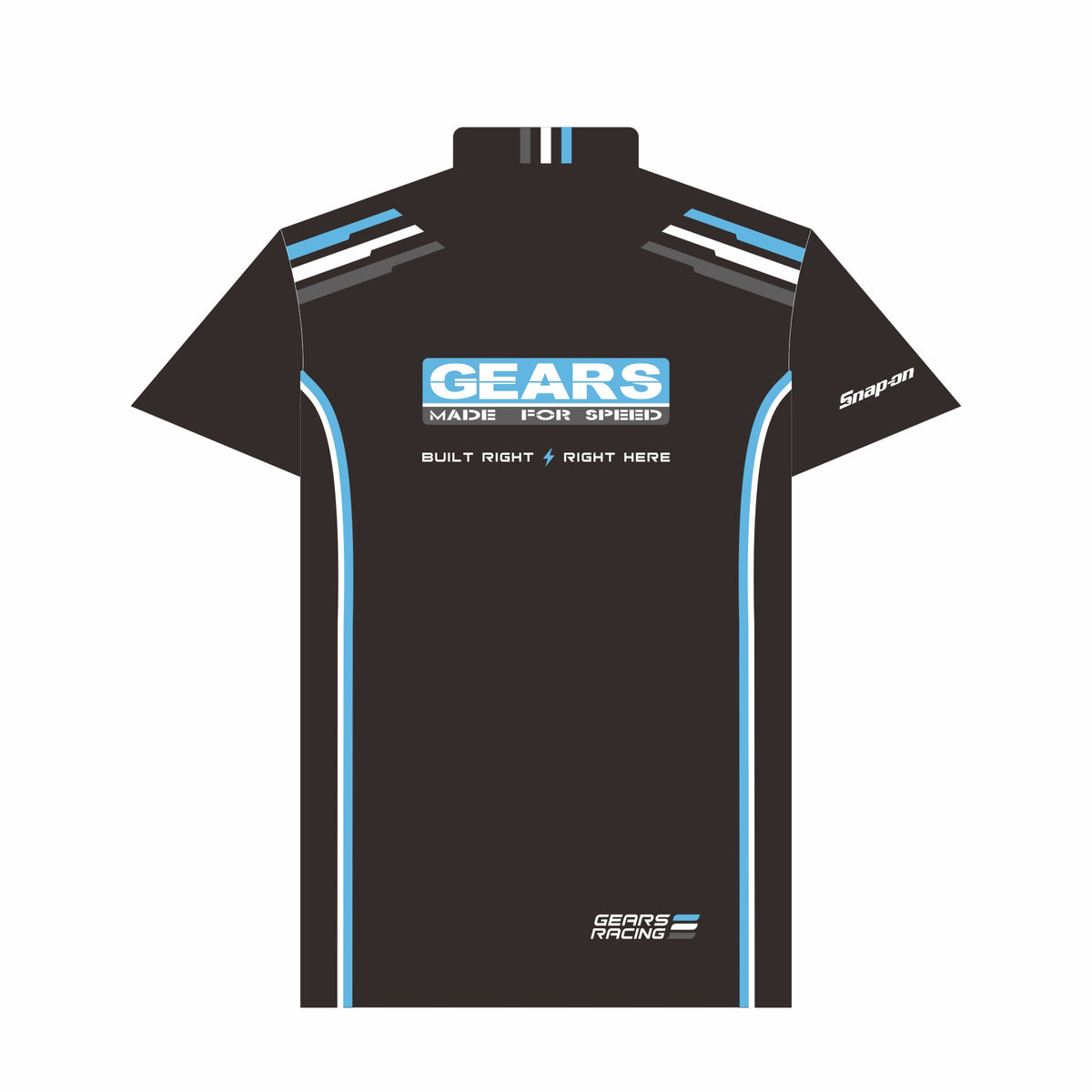 2023 Gears Racing Design Classico Black Fast Drying Polo Shirt GRD-231
